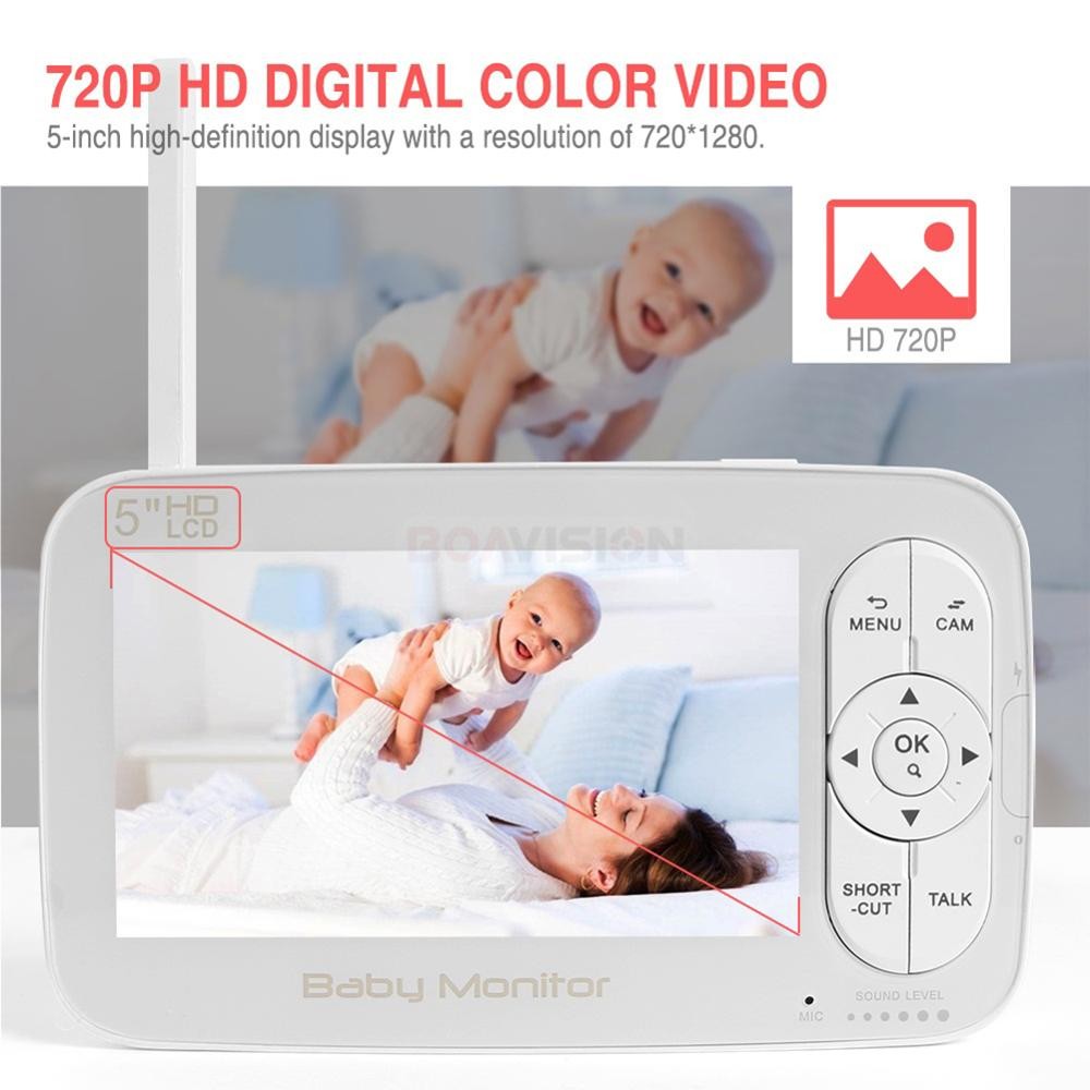 Moniteur bébé / Baby Phone sans fil PTZ 720P Vision Nocturne BoaVision ...